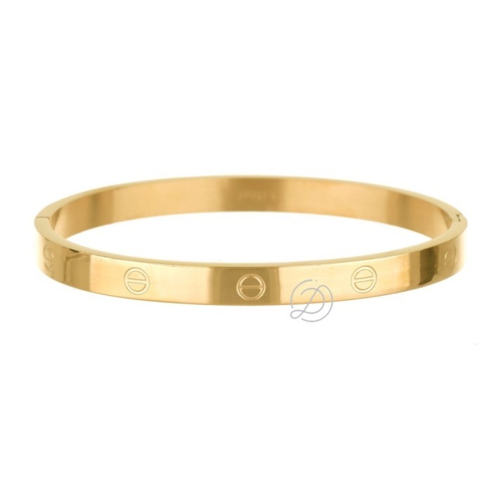 Bracciale donna manetta in acciaio placcato oro